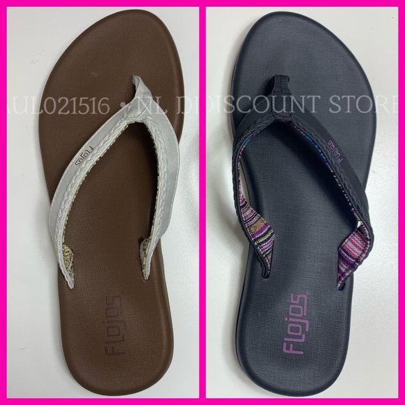 Flojos | Shoes | 2 Pairs Flojos Womens Memory Foam Sandals Flipflops 6 ...